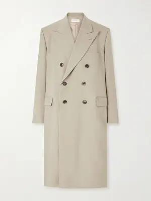 Dries Van Noten Wool And Mohair-blend Twill Coat - Neutrals