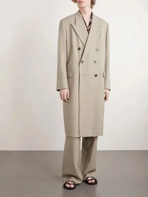 Dries Van Noten Wool And Mohair-blend Twill Coat - Neutrals
