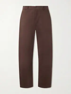 De Bonne Facture Straight-leg Cotton-twill Trousers - Brown