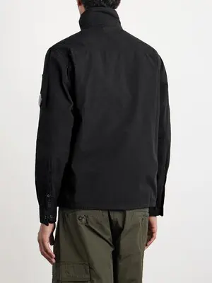 C.P. COMPANY Logo-appliquéd Organic Cotton-gabardine Overshirt - Black