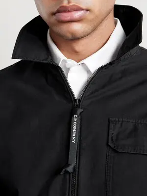 C.P. COMPANY Logo-appliquéd Organic Cotton-gabardine Overshirt - Black