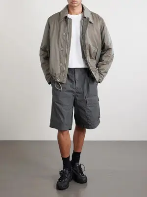 C.P. COMPANY Straight-leg Cotton Reps Cargo Shorts - Gray