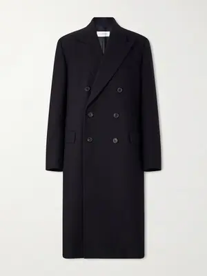 Dries Van Noten Double-breasted Herringbone Coat