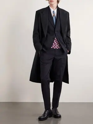 Dries Van Noten Double-breasted Herringbone Coat