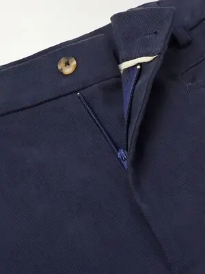 De Bonne Facture Gardian Wide-leg Cotton-twill Trousers - Blue