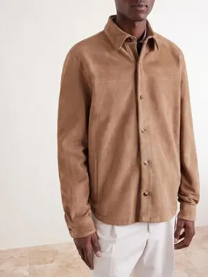 Boglioli Suede Overshirt - Neutrals