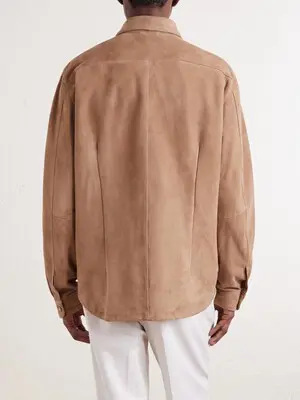 Boglioli Suede Overshirt - Neutrals