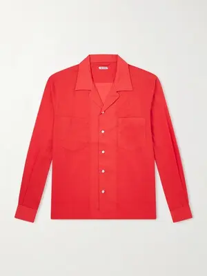 BODE Camp-collar Embroidered Cotton-voile Shirt