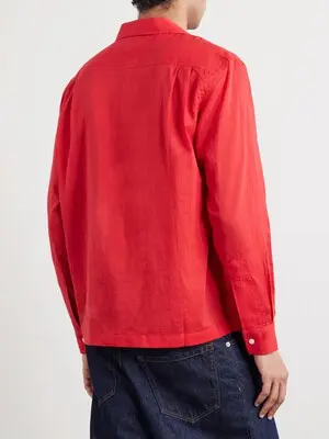 BODE Camp-collar Embroidered Cotton-voile Shirt