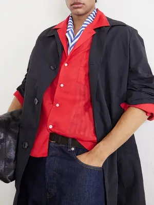 BODE Camp-collar Embroidered Cotton-voile Shirt