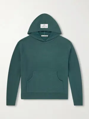 Acne Studios Logo-appliquéd Cashmere-blend Hoodie - Green