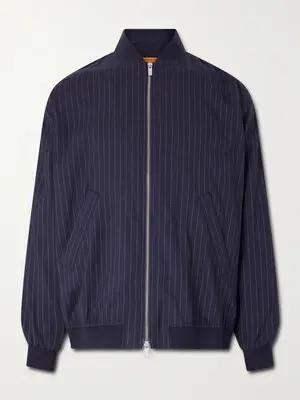 Barena Venezia Gabier Fulgor Striped Wool-blend Bomber Jacket - Blue