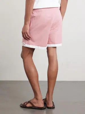 BODE Heart Deco Straight-leg Cotton-faille Shorts