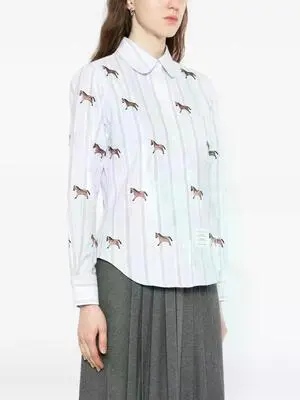 Thom Browne Embroidered Shirt - Blue