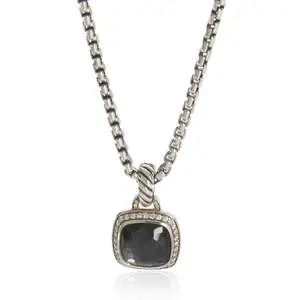 David Yurman Sterling Silver Diamond & Black Orchid Albion Pendant Necklace - Sterling_silver