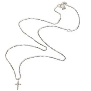 David Yurman Sterling Silver Diamond Cable Classics Cross Pendant