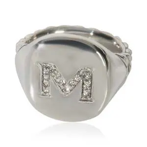 David Yurman Sterling Silver Diamond Signet Ring - Sterling_silver