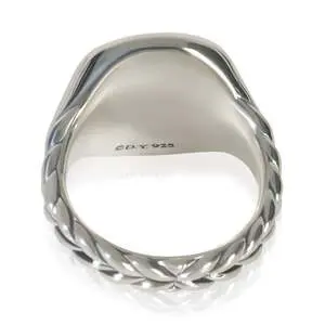 David Yurman Sterling Silver Diamond Signet Ring