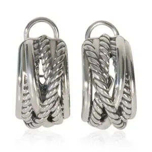 David Yurman Sterling Silver Crossover Earrings