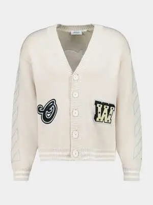 Off-White Star Varsity Knit Cardigan - Cream