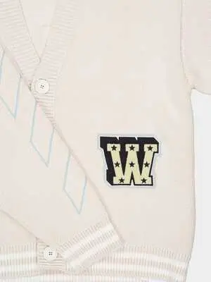 Off-White Star Varsity Knit Cardigan - Cream