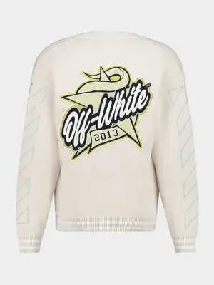 Off-White Star Varsity Knit Cardigan - Cream