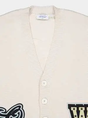 Off-White Star Varsity Knit Cardigan - Cream