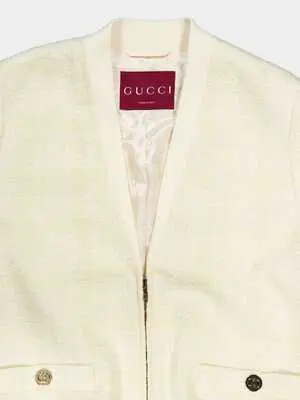 Gucci Check Cotton Tweed Jacket