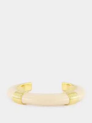 AURÉLIE BIDERMANN Katt Ivory Bangle Bracelet White