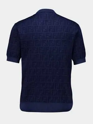 Fendi Ff Denim Knit Pullover - Blue