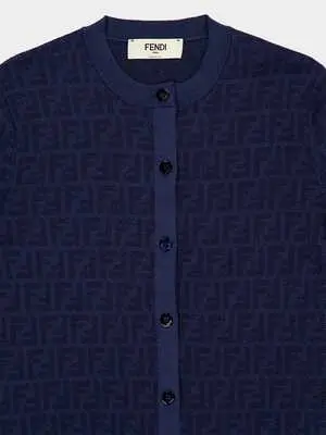 Fendi Ff Wool Cardigan - Blue