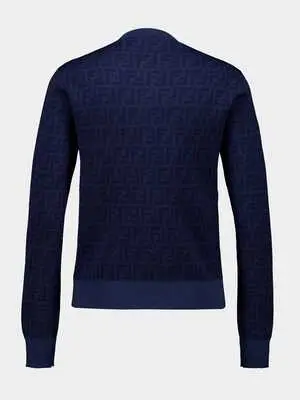 Fendi Ff Wool Cardigan - Blue