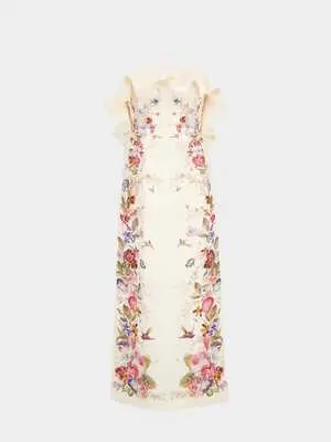Zimmermann Patience Frill Midi Dress - Pink