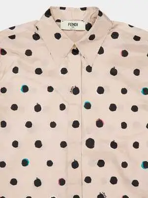 Fendi Mou Dots Printed Long-sleeve Shirt