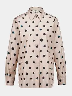 Fendi Mou Dots Printed Long-sleeve Shirt - Pink