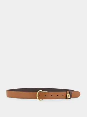 Fendi Sellier And Chocolate Reversible Belt - Brown