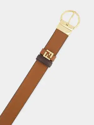 Fendi Sellier And Chocolate Reversible Belt - Brown