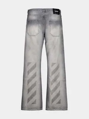 Off-White Sun-faded Relaxed Fit Jeans - Grey