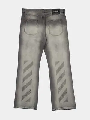 Off-White Sun-faded Relaxed Fit Jeans - Grey