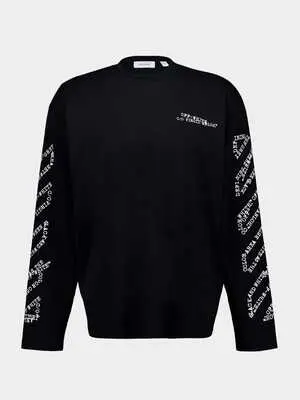 Off-White Long-sleeve Type Machine Arrow Top - Black