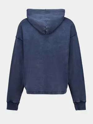 Off-White Hooded Cotton Sweatshirt - Blue
