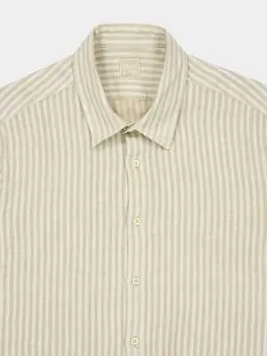 120% Lino Corda Short-sleeve Regular Fit Linen Shirt - Beige