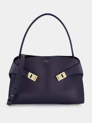FERRAGAMO Medium Hug Soft Bicolor Shoulder Bag