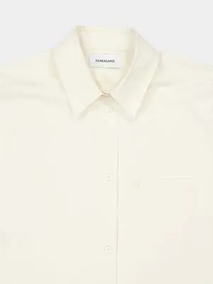FERRAGAMO Cotton Short-sleeved Shirt - White