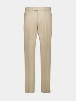 FERRAGAMO Safari Cotton-cashmere Chinos - Beige