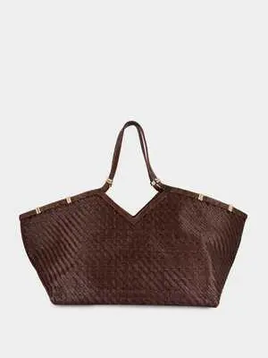 Benedetta Bruzziches Usha La Grandissima Hand-woven Buffalo Leather Bag - Brown