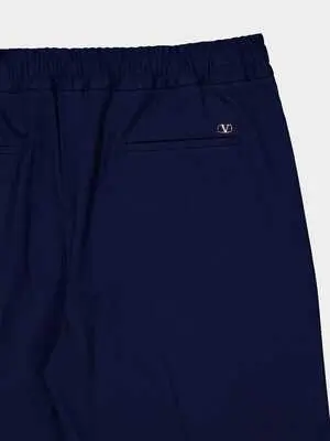 Valentino Garavani Straight-leg Cotton Trousers - Blue
