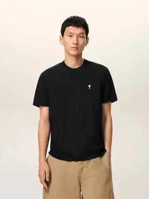 AMI Paris De Coeur Cotton T-shirt - Black