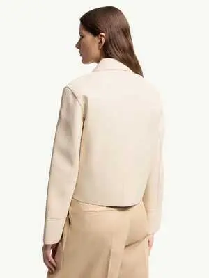 Moncler Haricot 3-in-1 Leather Shirt Jacket - Cream