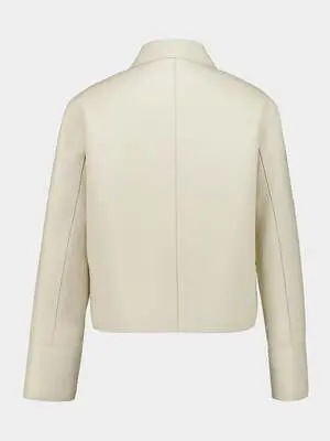 Moncler Haricot 3-in-1 Leather Shirt Jacket - Cream